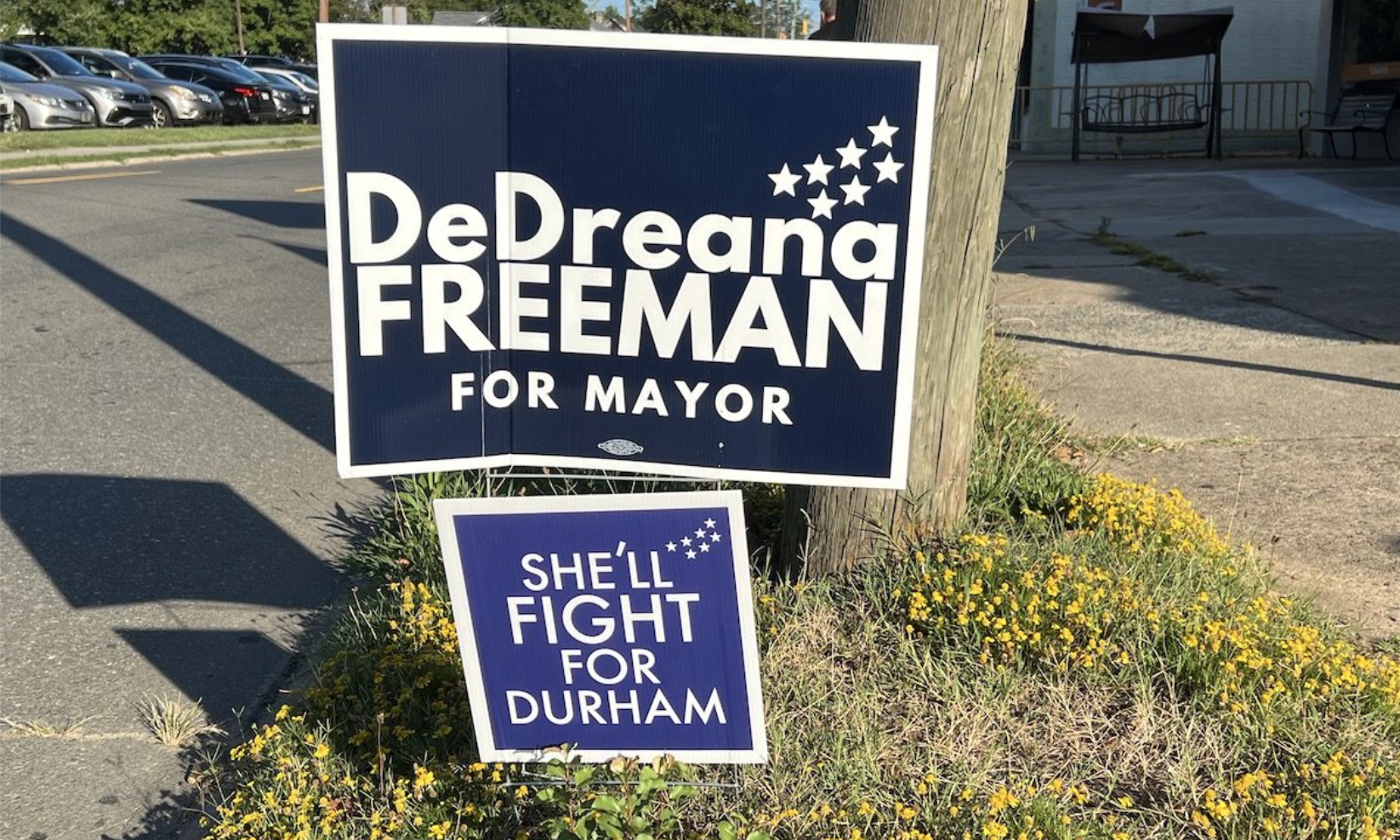 Is New Campaign Sign a Sneaky Attack on Durham Mayoral Candidate?