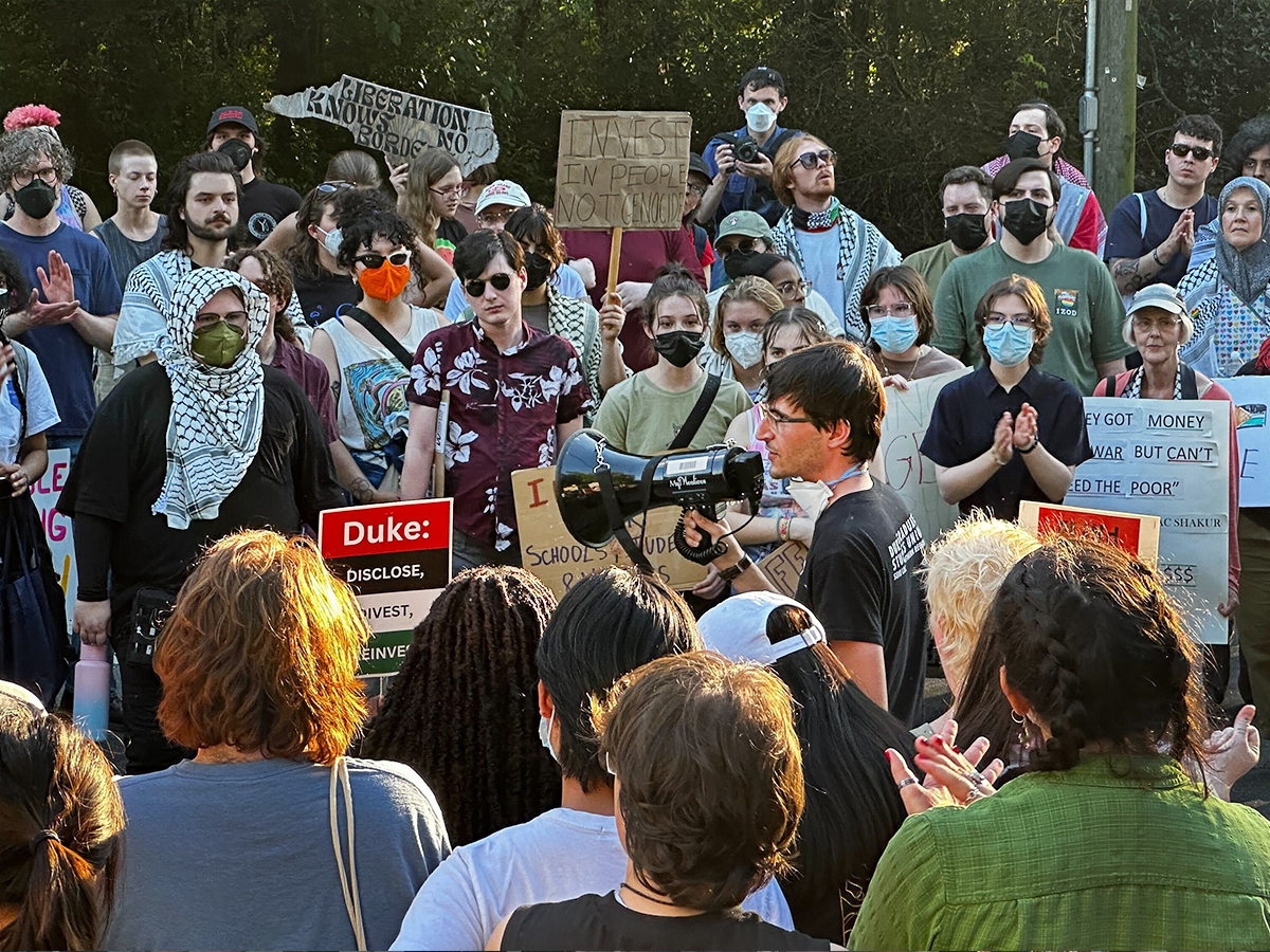 Local workers rally at May Day march in downtown Durham